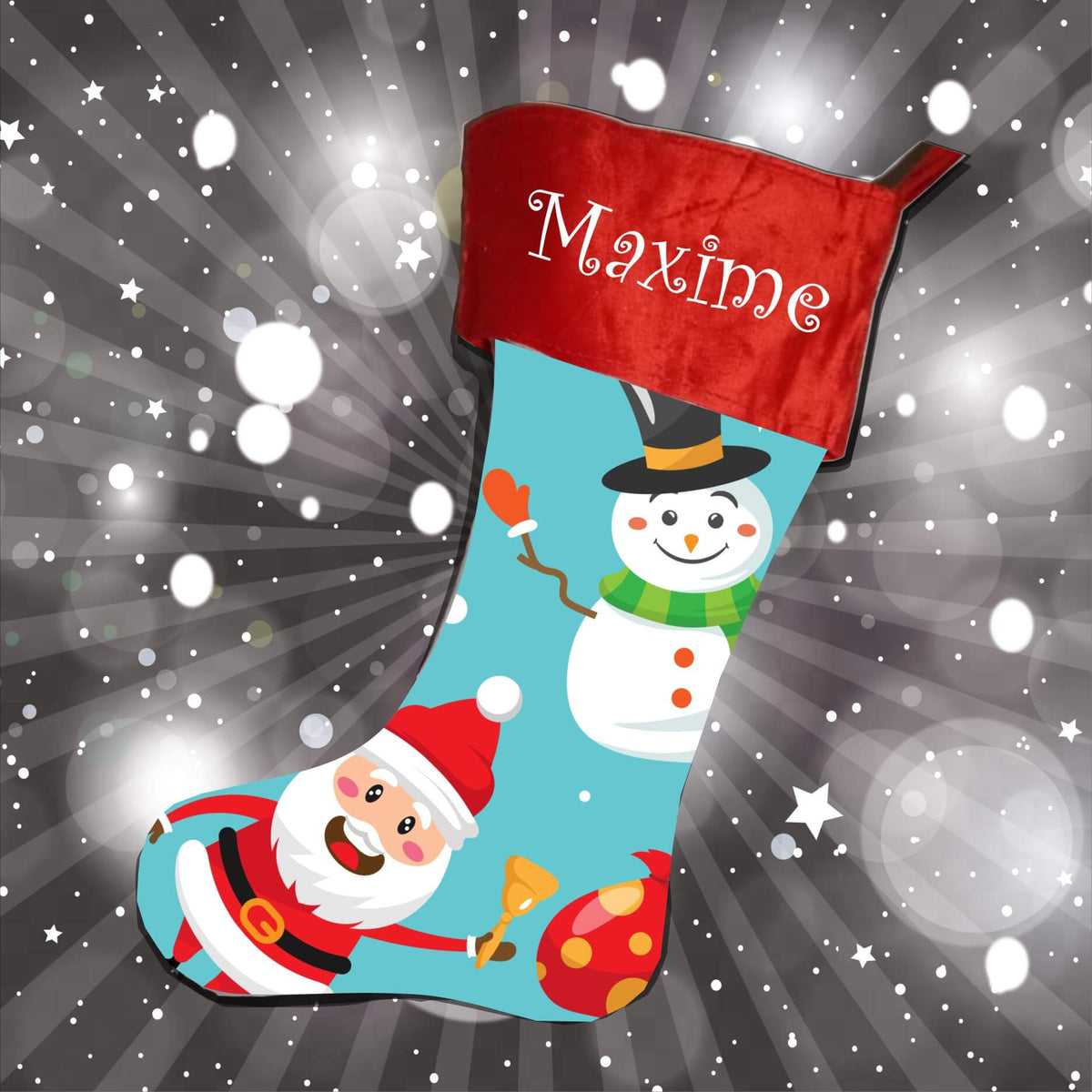 Bas de Noël - Bas de Noël -Père Noël et bonhomme – manoushkacreation